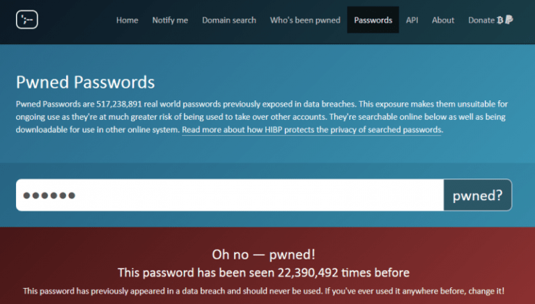 How Do You Know If You're Using a Pwned Password?